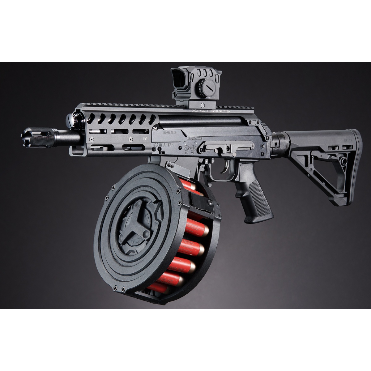 Custom Tokyo Marui CHERNOBOG - SAIGA-12 SBS Tri-Shot Gas Blowback Airsoft Shotgun | Airsoft ...