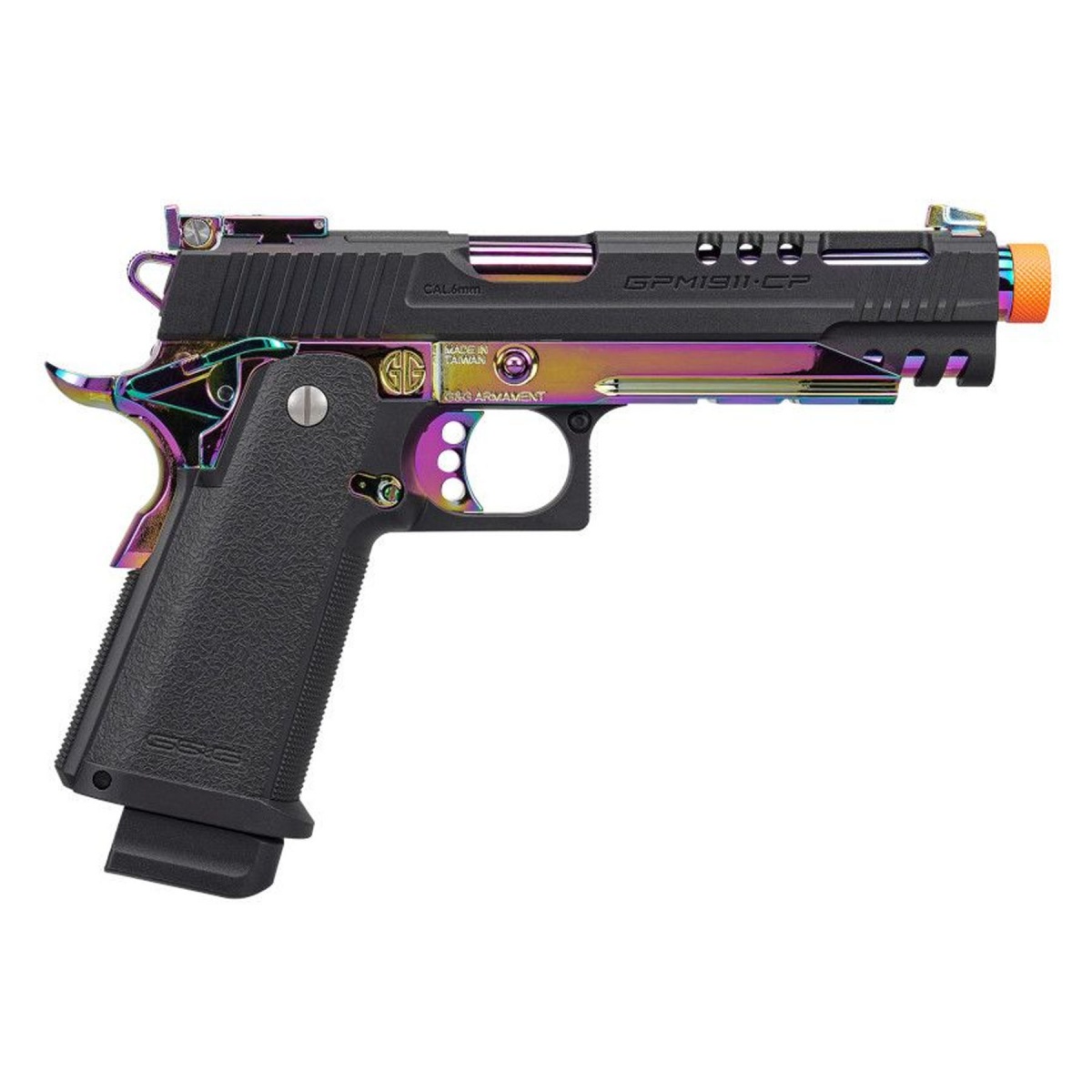 G&G GPM1911 CP Rainbow GBB Airsoft Pistol with Iridescent Hardware | Airsoft Megastore