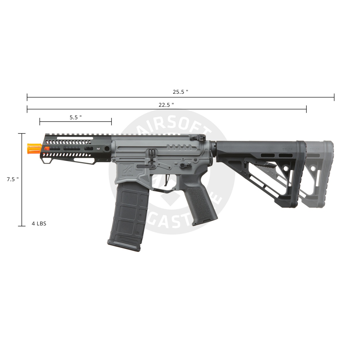 Zion Arms R15 Mod 1 Short Barrel Airsoft Rifle with Delta Stock - (Gray ...