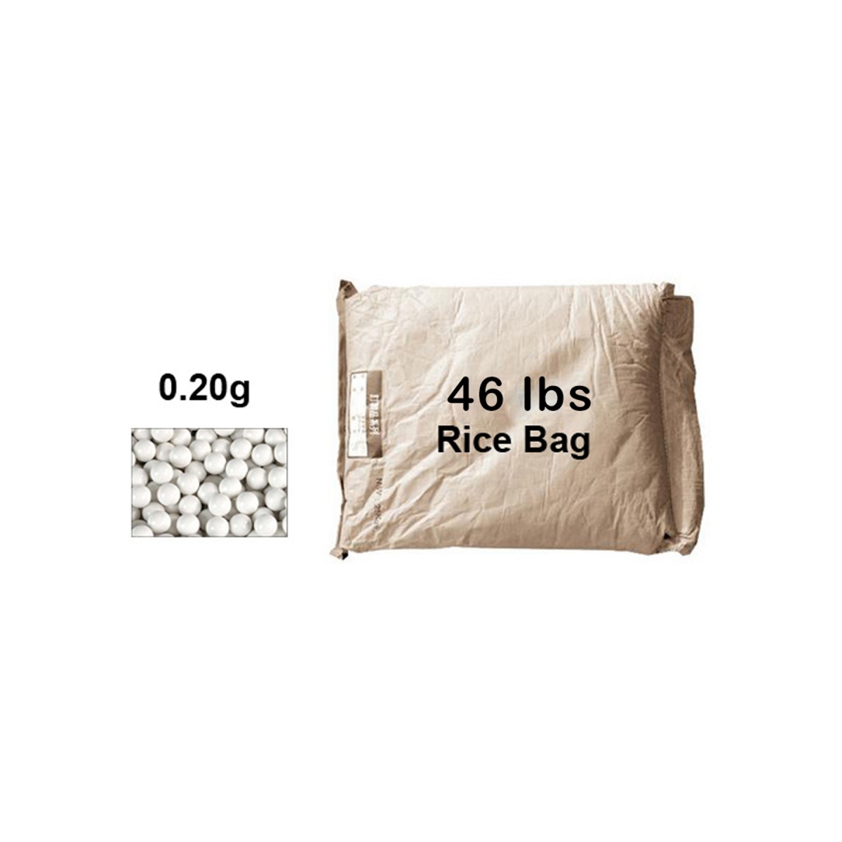 Lancer Tactical 46 lbs Rice Bag Airsoft 0.20g BBs (Color: White ...