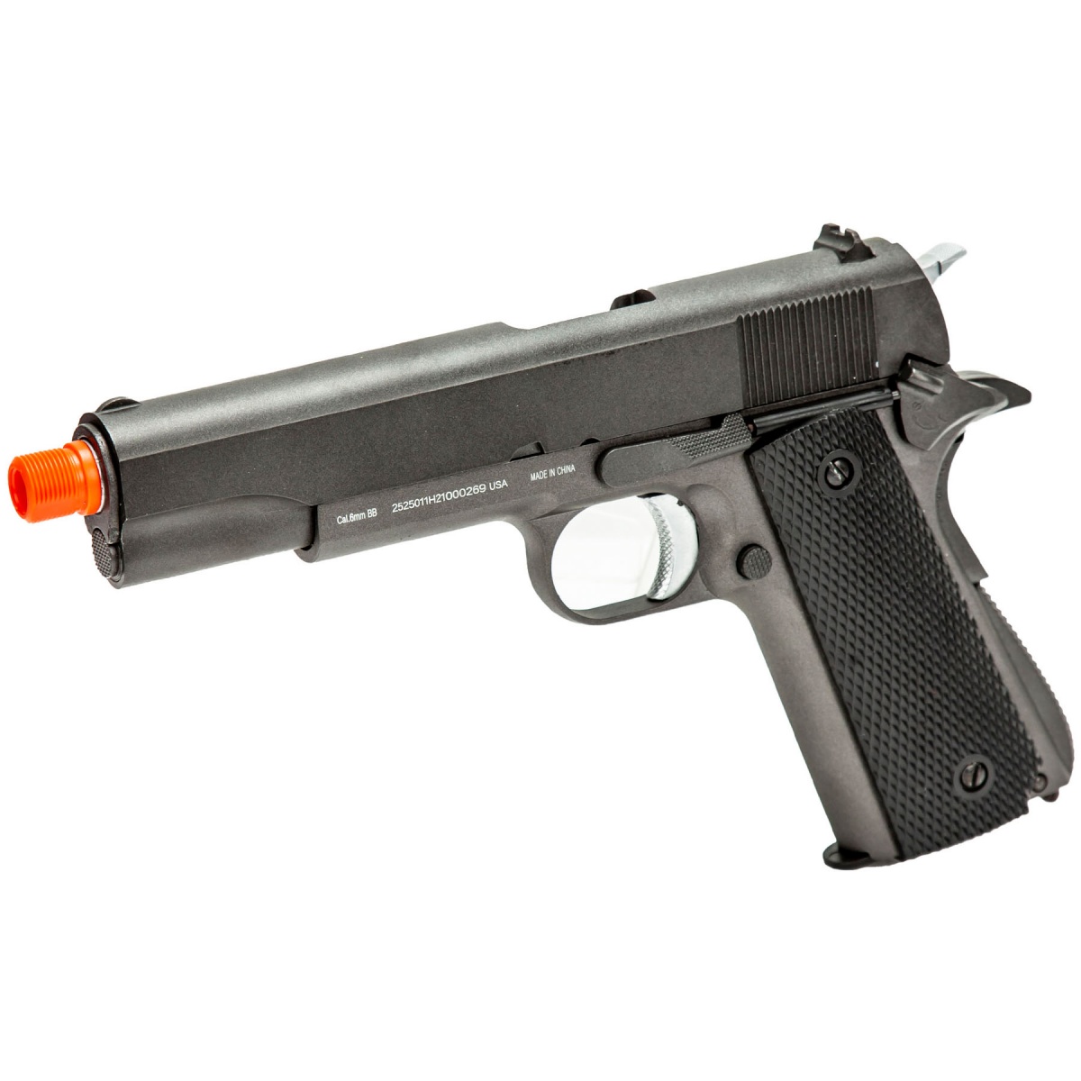 WellFire 1911 CO2 Gas Blowback Airsoft Pistol (Color: Gun Metal Gray ...