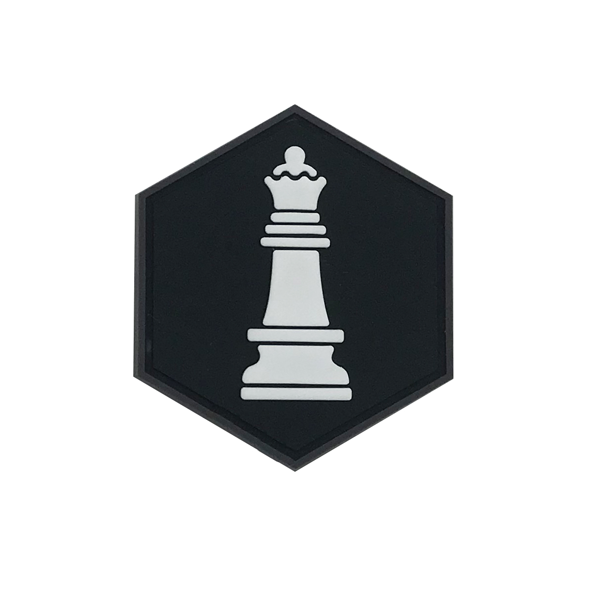 Hex PVC Patch White Queen Chess Piece | Airsoft Megastore
