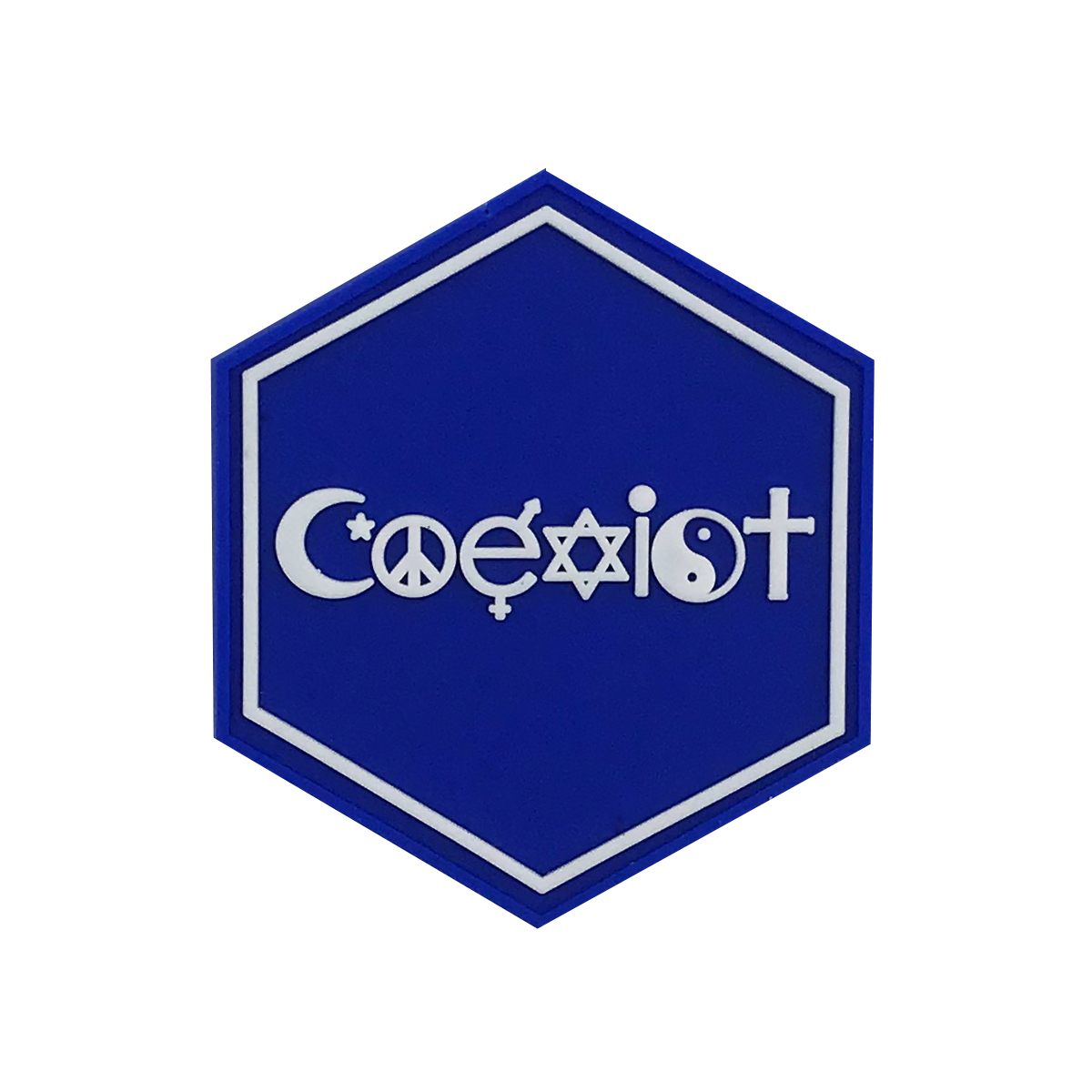 Hexagon PVC Patch Coexist Religion | Airsoft Megastore