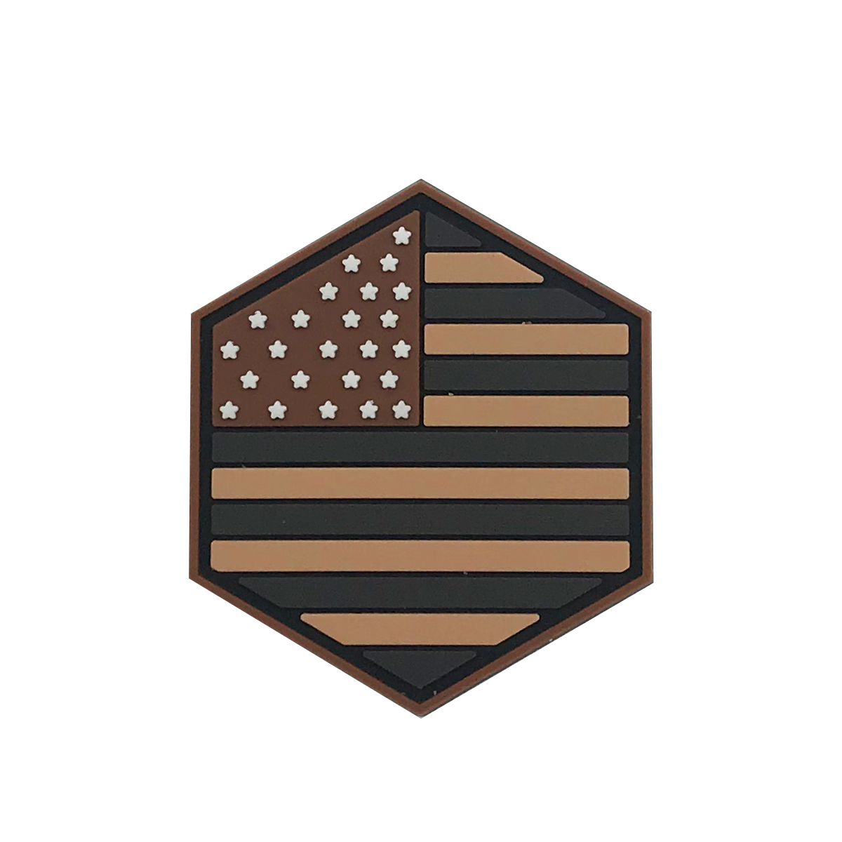 Hexagon PVC Patch Tan USA Flag | Airsoft Megastore