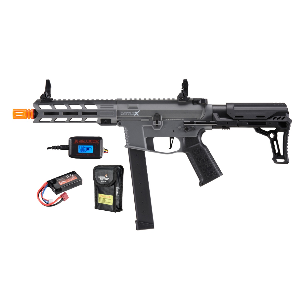 Lancer Tactical LT-35-G2 Bundle with Battery and Charger (Color: Gray ...
