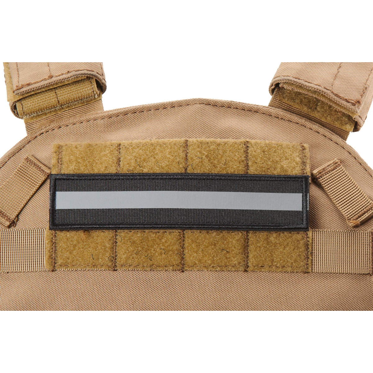 Black Background Long Reflective Morale Patch | Airsoft Megastore