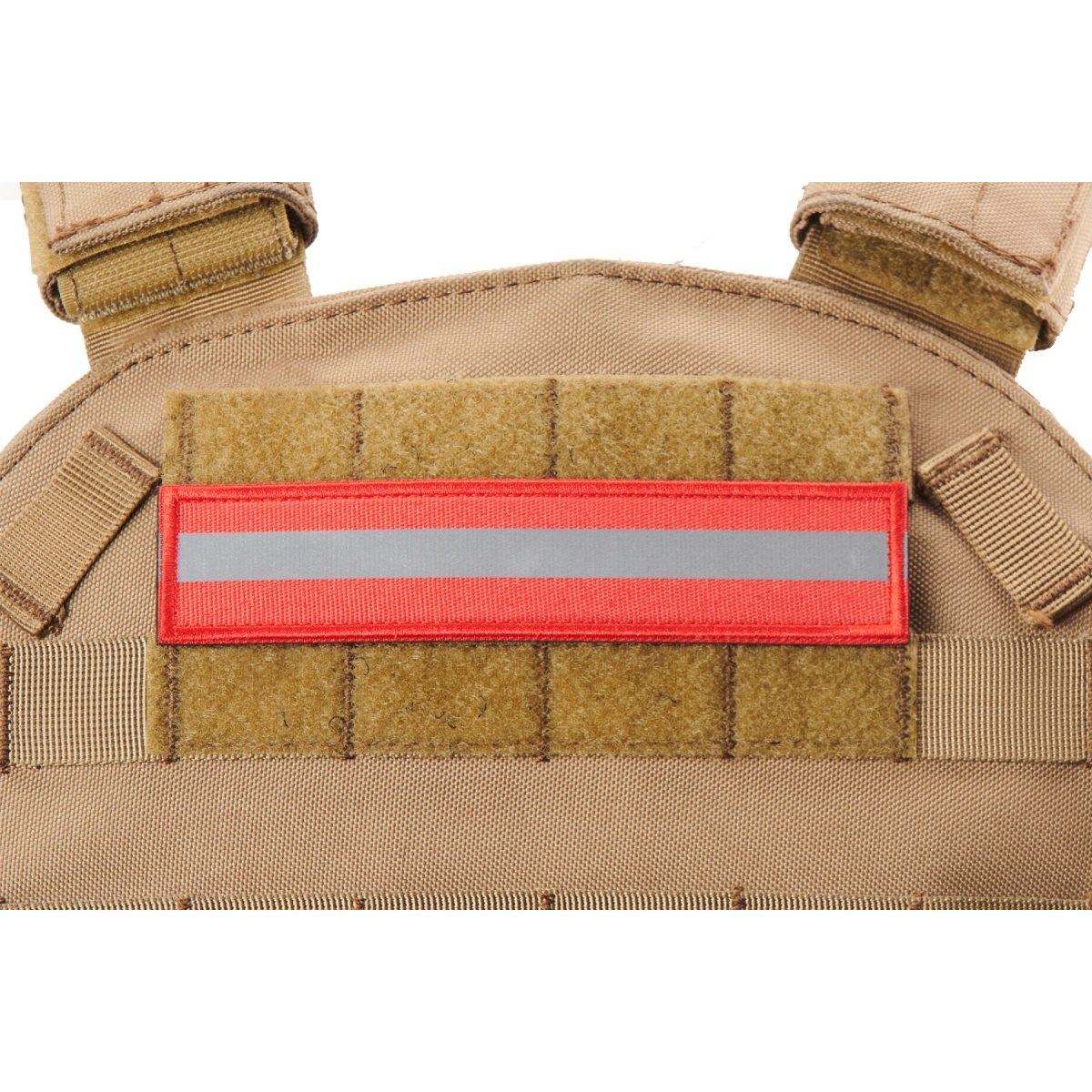 Red Background Long Reflective Morale Patch | Airsoft Megastore