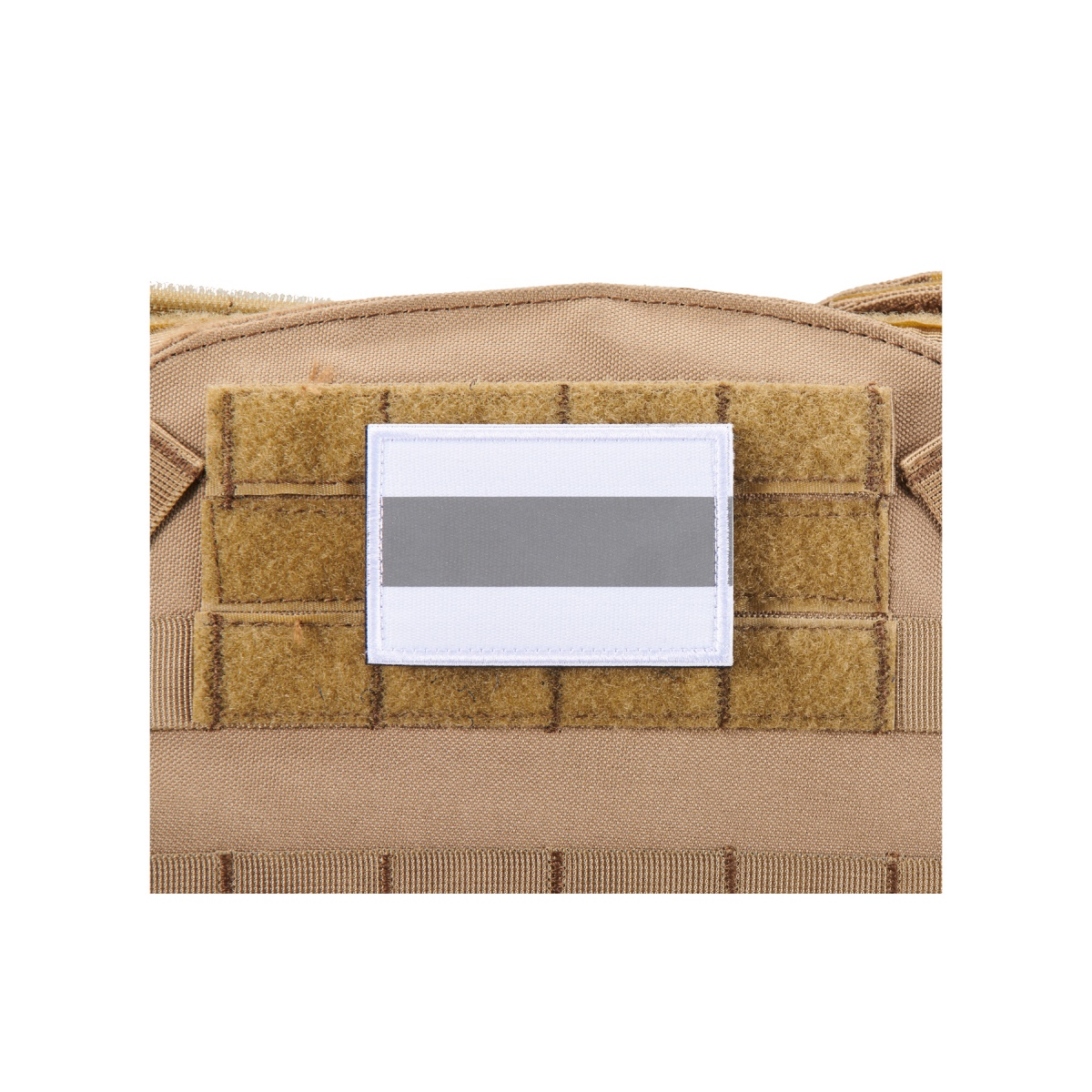 Silver Background Long Reflective Morale Patch | Airsoft Megastore