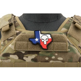 Texas Map with Punisher PVC Patch | Airsoft Megastore