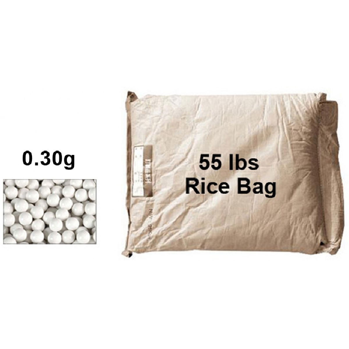 Lancer Tactical 46 lbs. Rice Bag Airsoft 0.30g BBs (Color: White ...