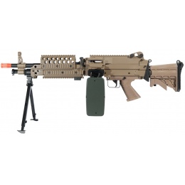A&K Full Metal M249 MK46 SPW Support Rifle Airsoft AEG - TAN | Airsoft Megastore