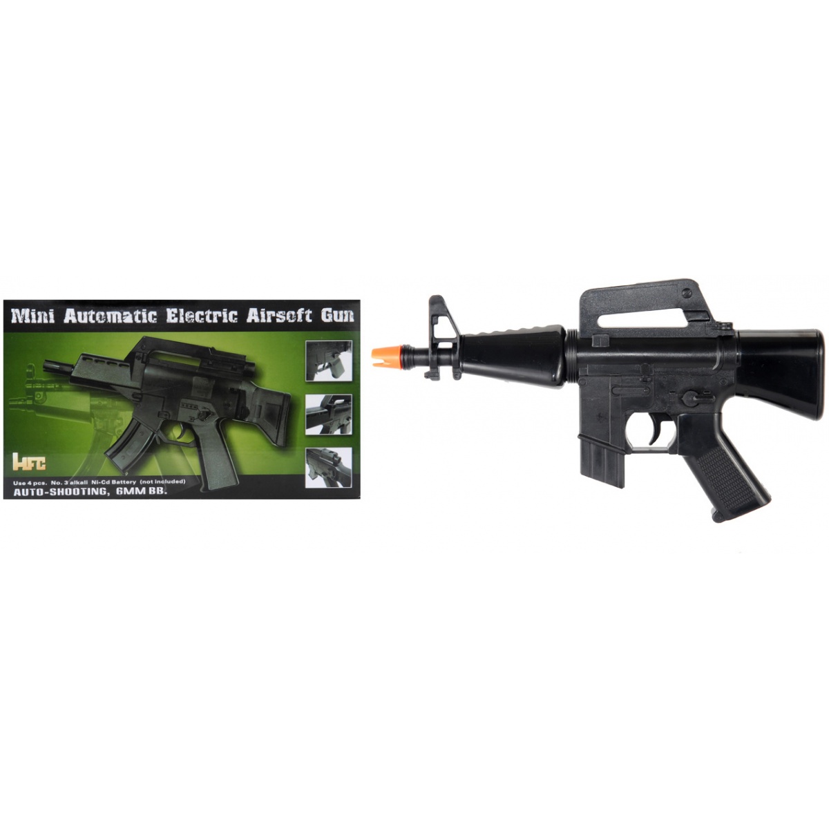 HFC Airsoft Mini Assault Rifle Carbine w/ Carrying Handle - BLACK ...