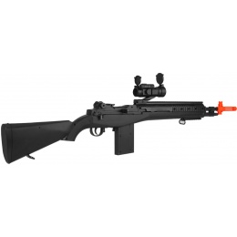 UK Arms Airsoft M14 Scout Spring Rifle w/ Red Dot Sight - BLACK ...