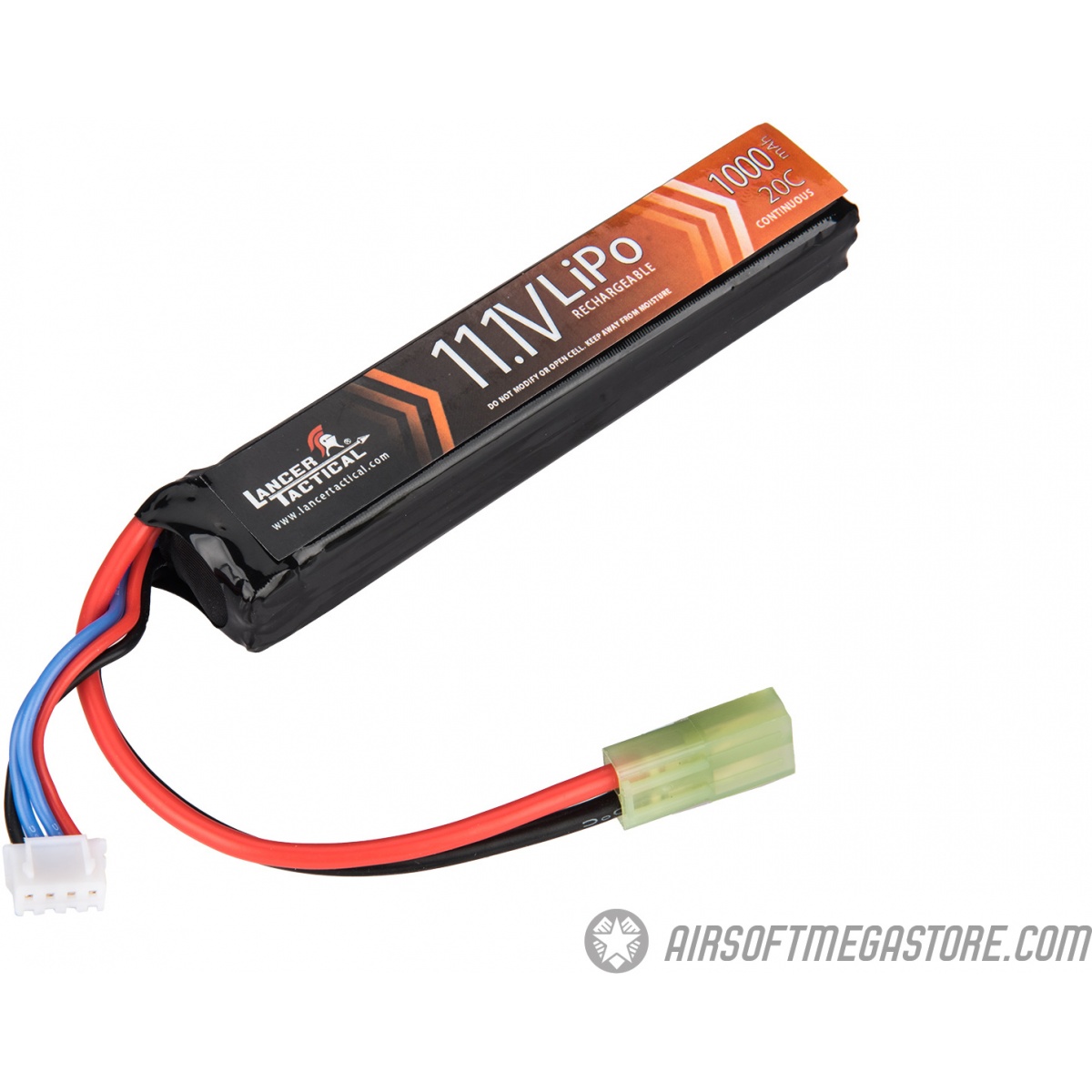 Lancer Tactical 20C 11.1V 1000 mAh Stick LiPo Battery | Airsoft Megastore