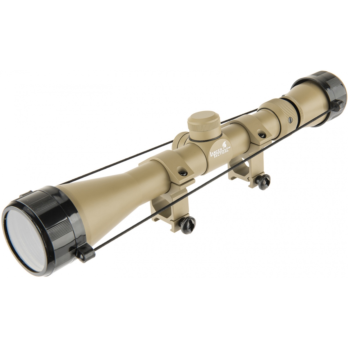 Lancer Tactical 3 - 9 x 40 Rifle Scope w/ Rings -TAN | Airsoft Megastore