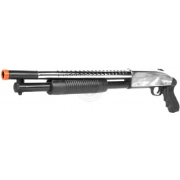 Airsoft TacForce Sawed-Off Combat CQB Shotgun - Chrome | Airsoft Megastore
