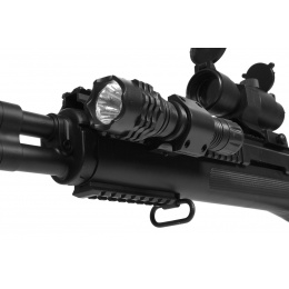 TSD M14 RIS Spring Sniper Rifle w/ Red Dot Scope & Flashlight - BLACK ...