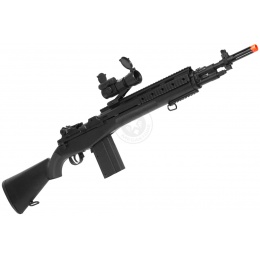 TSD M14 RIS Spring Sniper Rifle w/ Red Dot Scope & Flashlight - BLACK ...